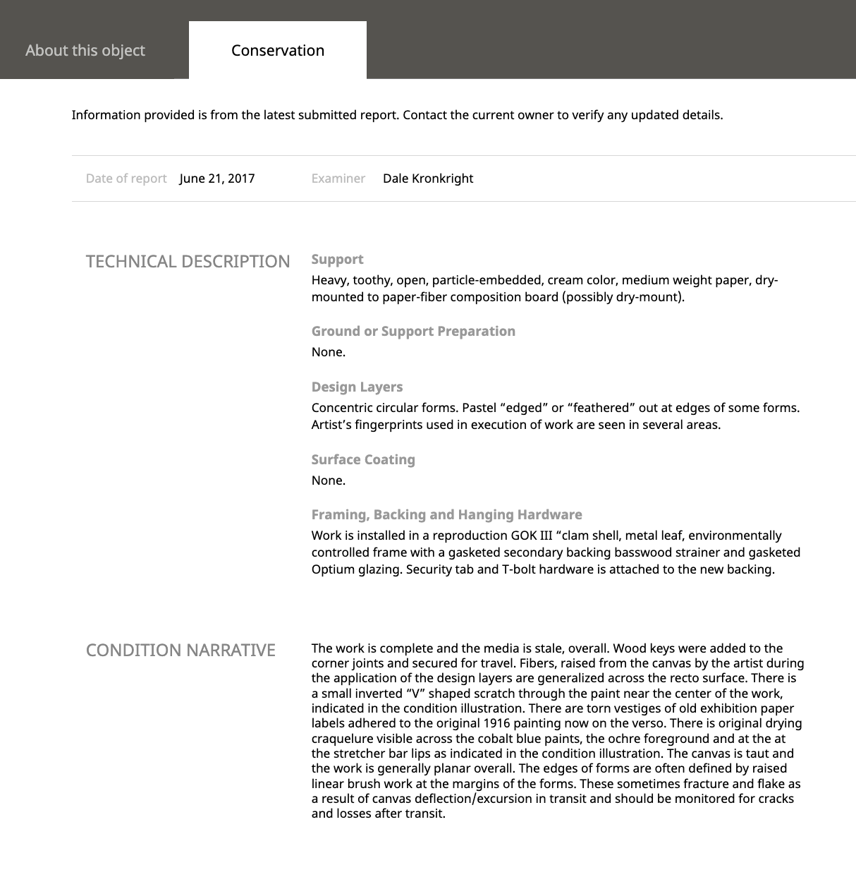 Conservation and Technical Documentation - The Georgia O'Keeffe Museum